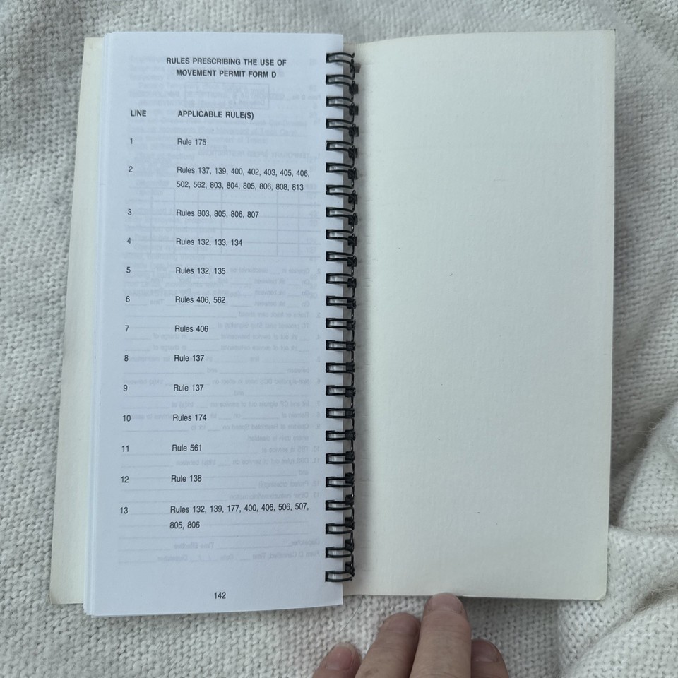 NORAC OPERATING RULES 1995 TRO-1 | eBay