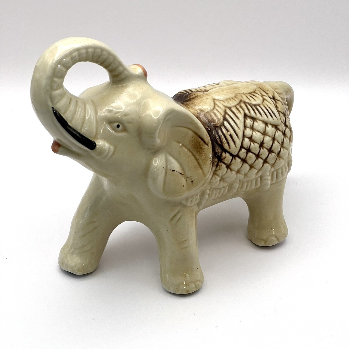 Circus Elephant Ceramic Arners Vintage Jeweled Ceramic Indian Elephant