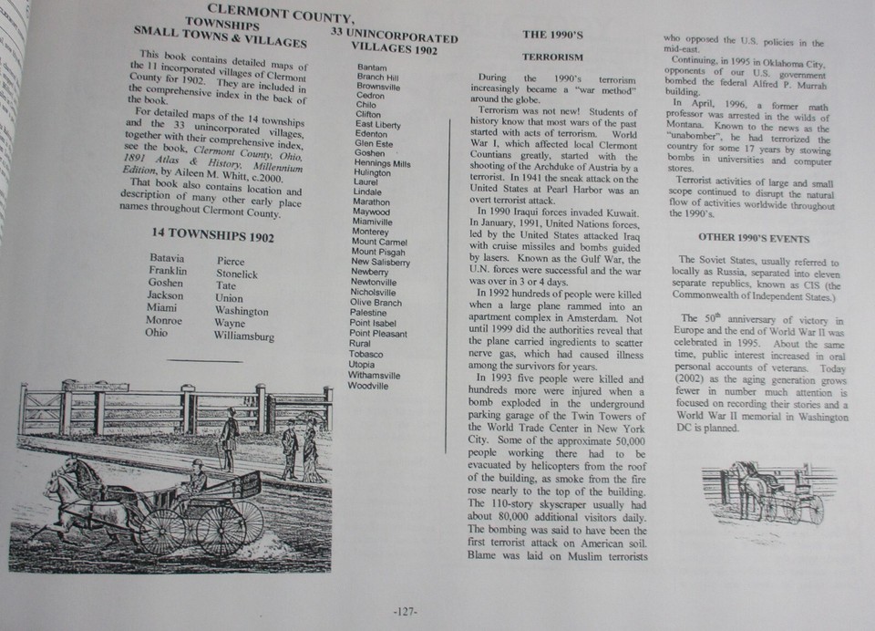 Clermont County Ohio 1902-2002 History Book Batavia Milford Loveland ...