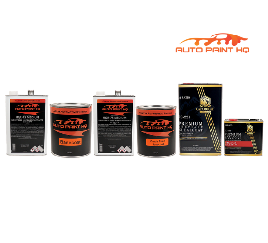 Candy Pearl Apple Red Over Black Basecoat Gallon Paint Kit + High ...