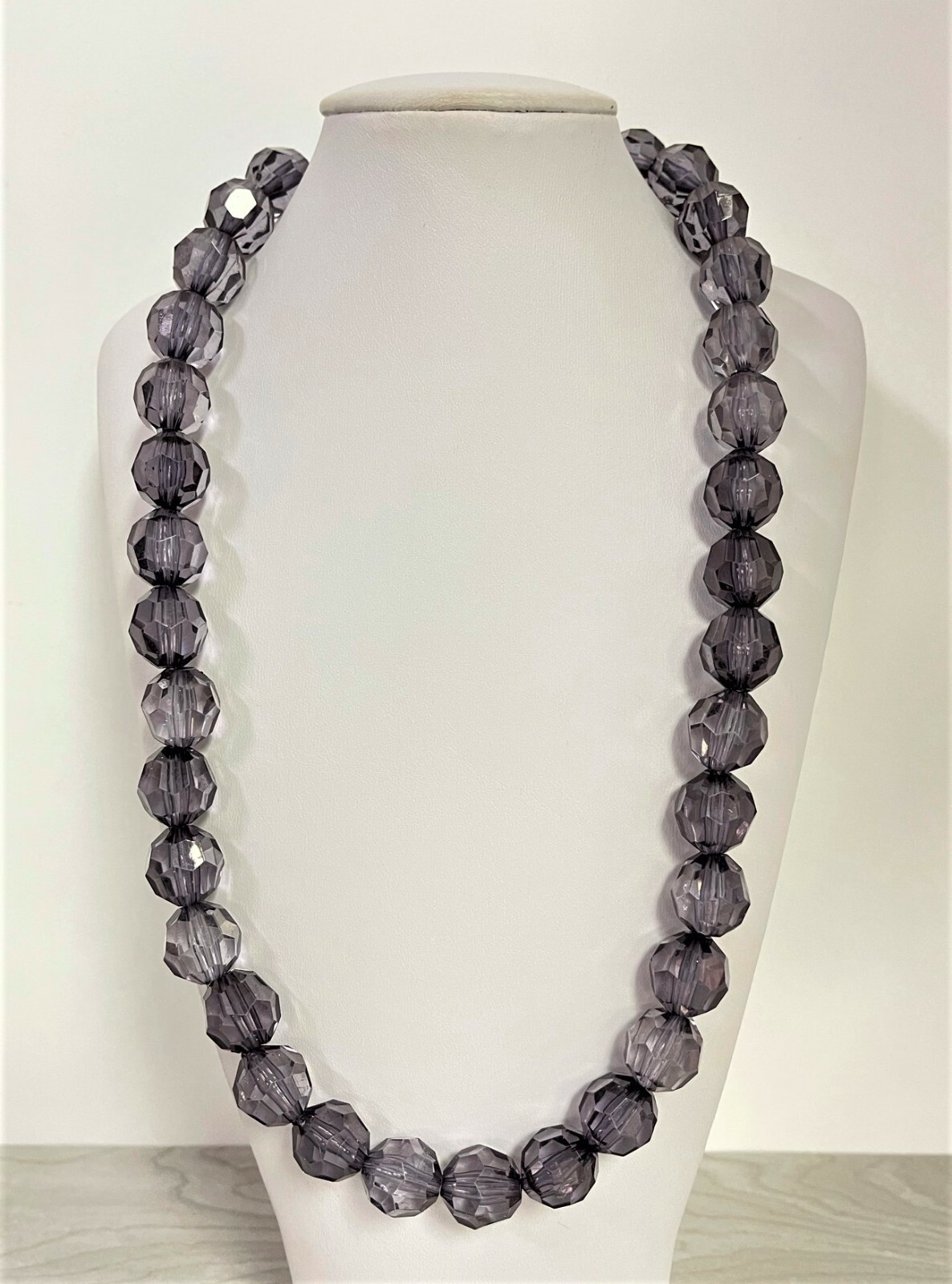 Garold C Miller Friends Collection Chunky Gray Faceted Beaded Necklace ...