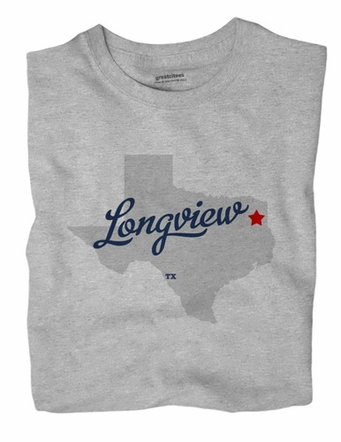 Longview Texas TX Tex T-Shirt MAP | eBay