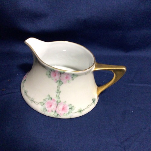 Antique Bavarian Hand Painted Porcelain Creamer Roses, Gold Trim | eBay