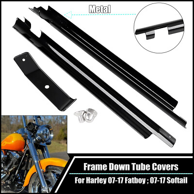 Black Down Tube Frame Covers Metal For Harley Heritage Softail FLSTC ...