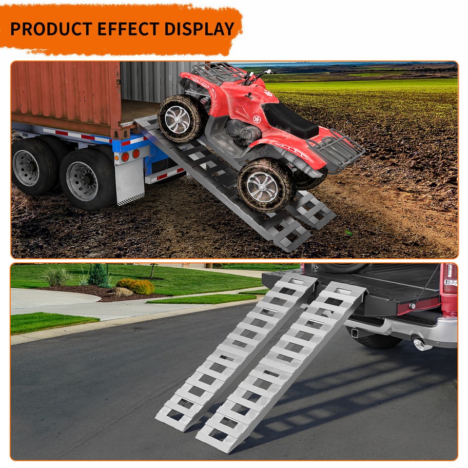 2X 6000lbs 72" x 15" Aluminum Trailer Ramps for Car ATV Truck Auto ...