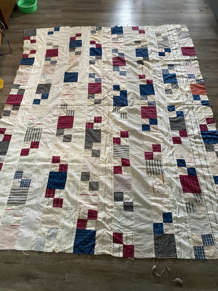 Vintage patchwork quilt top unfinished 64 x 82“ | eBay