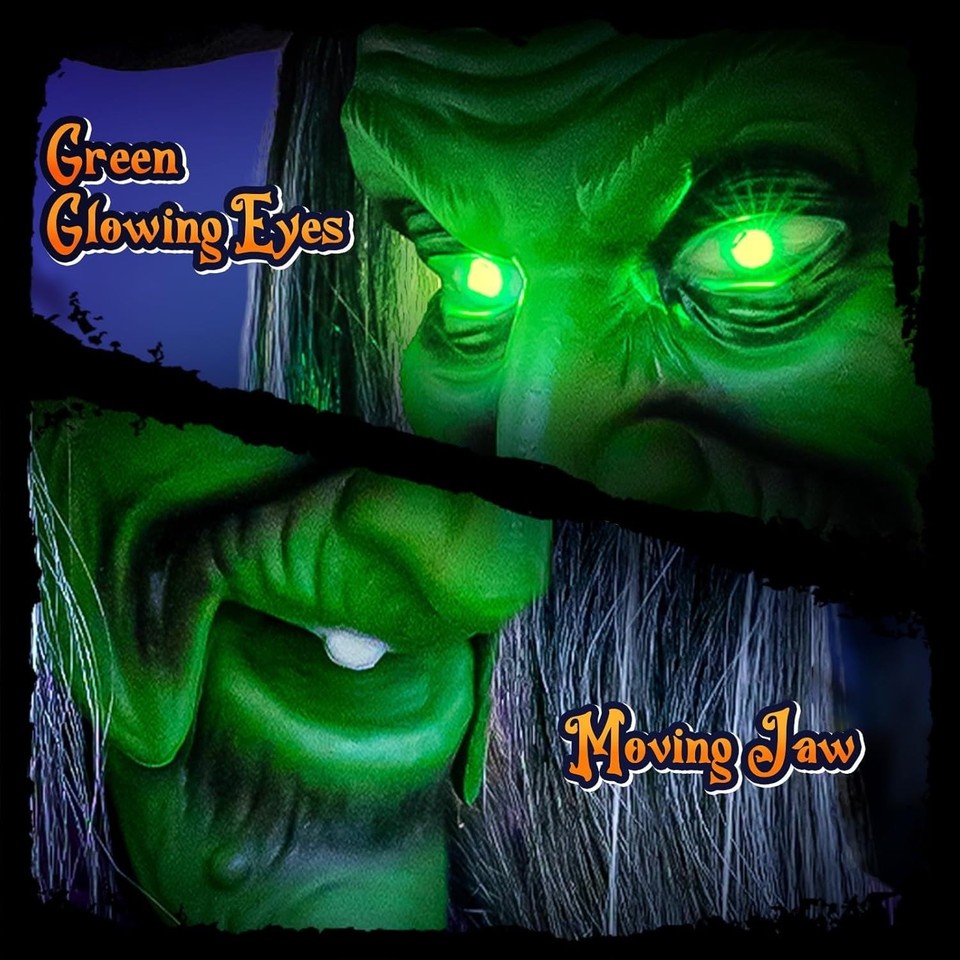 Halloween Decorations Outdoor - 12 Ft Animated Hovering Witch Animatronics Prop | eBay