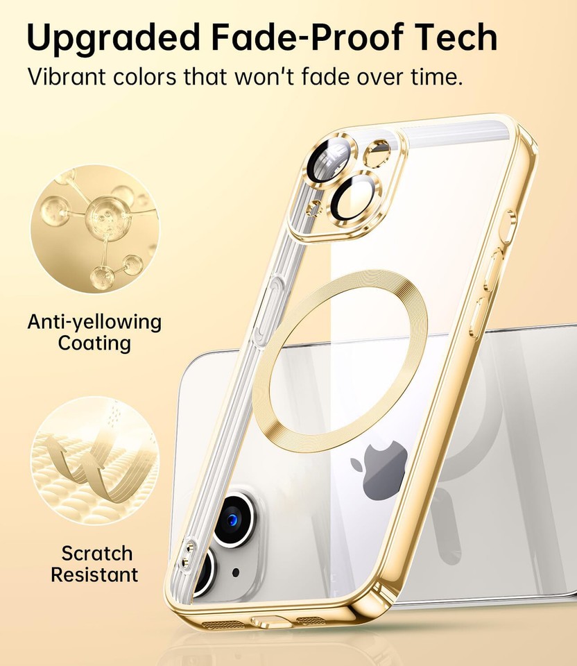 For Apple iPhone 16 15 14 13 12 11 Pro Max Clear Case Slim Plating Mag ...