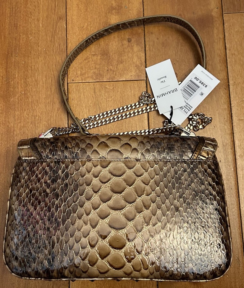 Brahmin Rosalie Macchiato Mansouri Convertible Chain Strap Leather ...