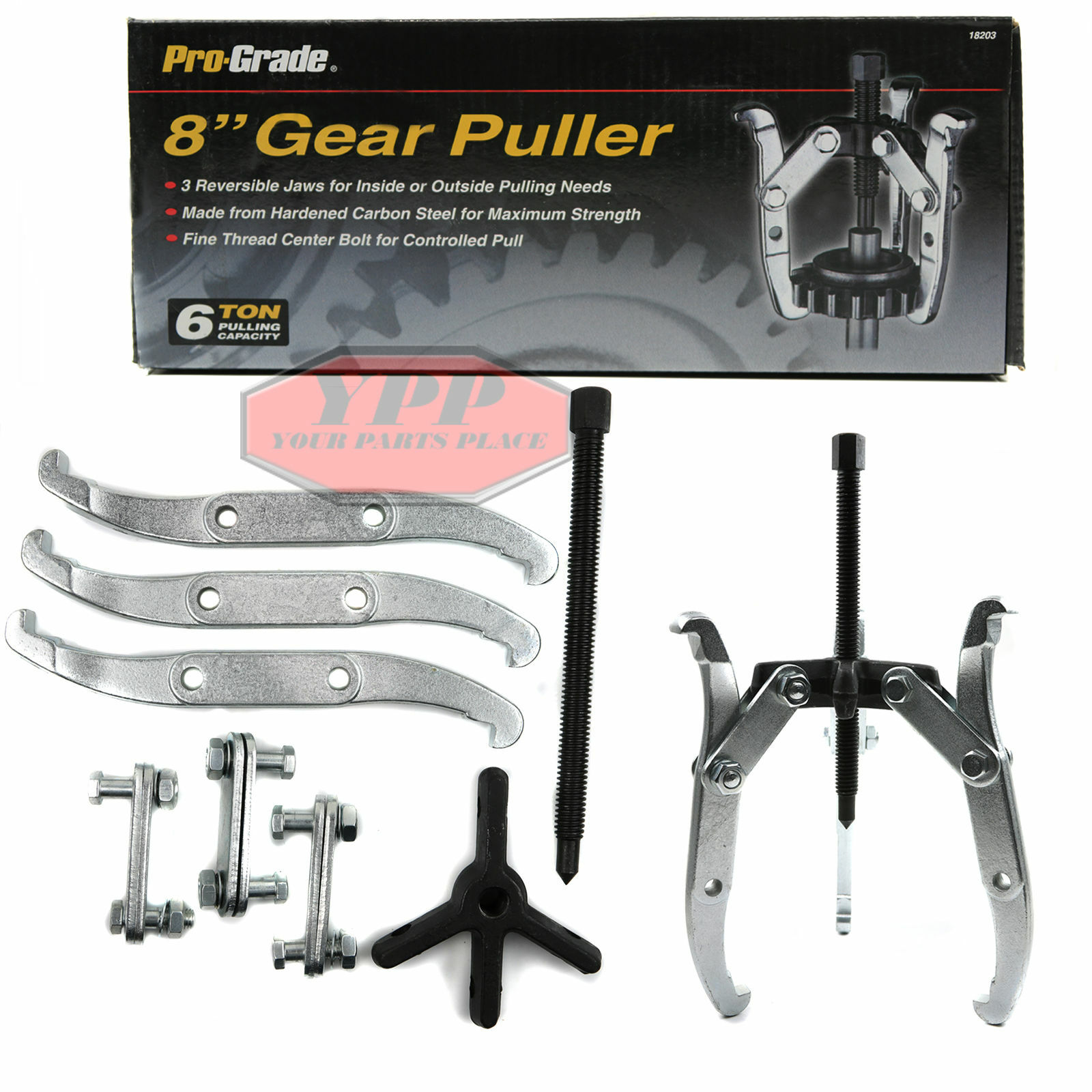 8 Inch Gear Puller Adjustable Combination 2 & 3 Jaw Reversible 6 Ton ...