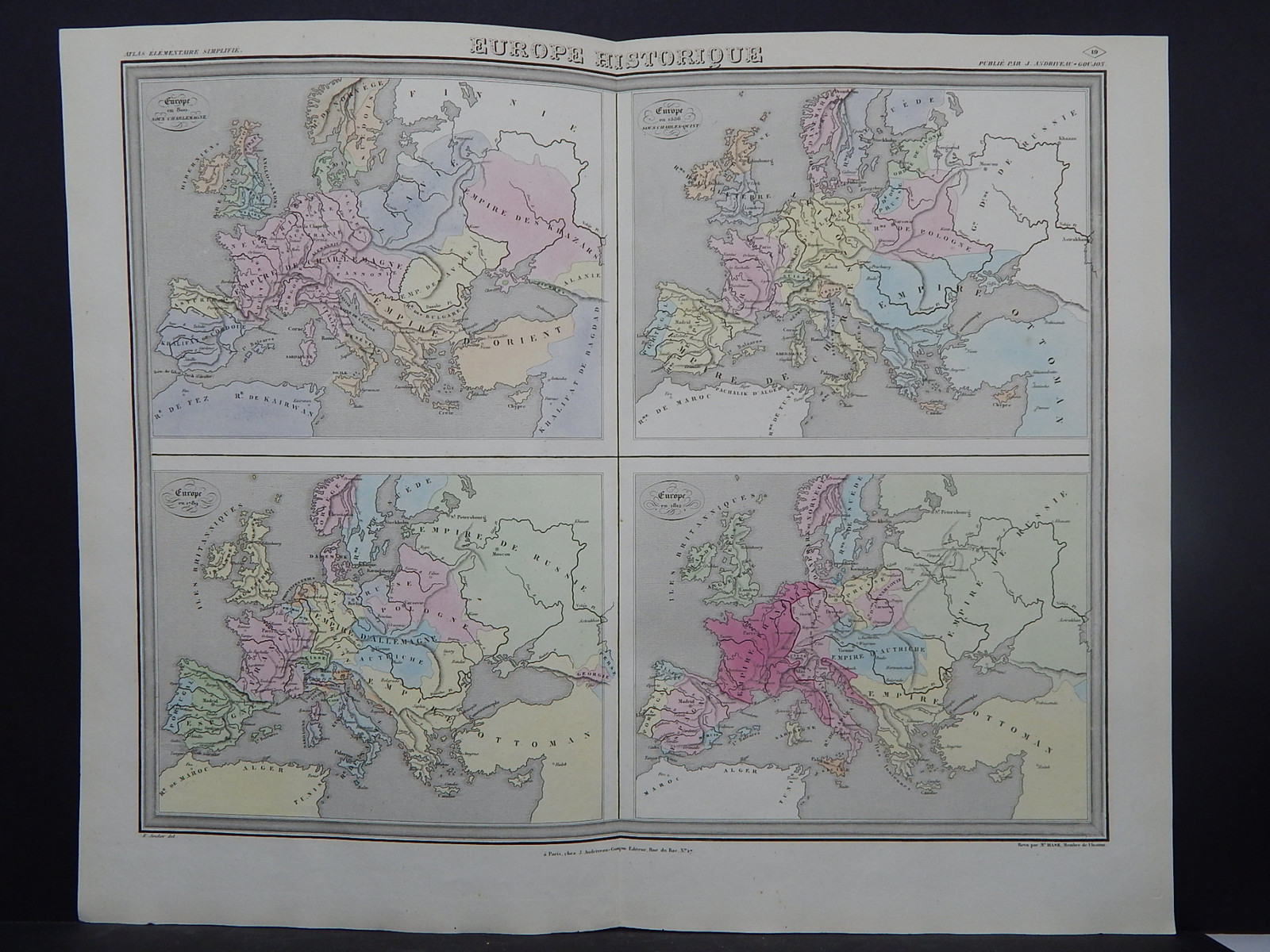 Antique Map 1845 Europe Historique (European History) R7#54 | eBay