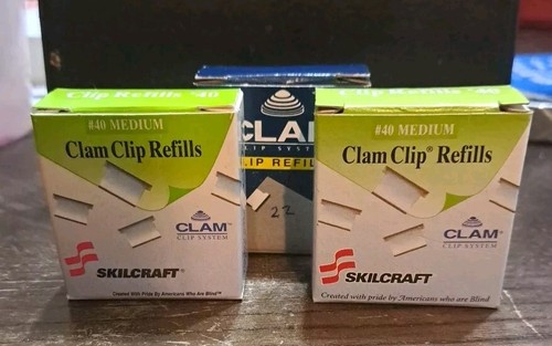 2 Clamp clip Dispenser refill Clips , 50 Per Box, Extra Clamp Refills w ...