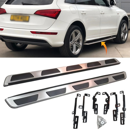 FOR AUDI Q5 SIDE STEPS RUNNING BOARDS OEM STYLE ALUMINUM + ABS PAIR ...