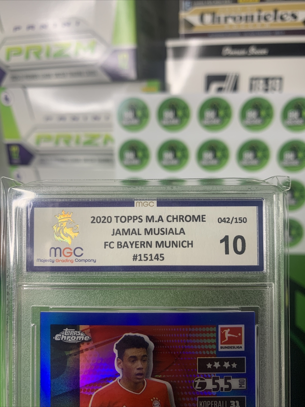 Jamal Musiala 42/150 JERSEY NUMBER Bundesliga Match Attax Chrome 20/21 ...