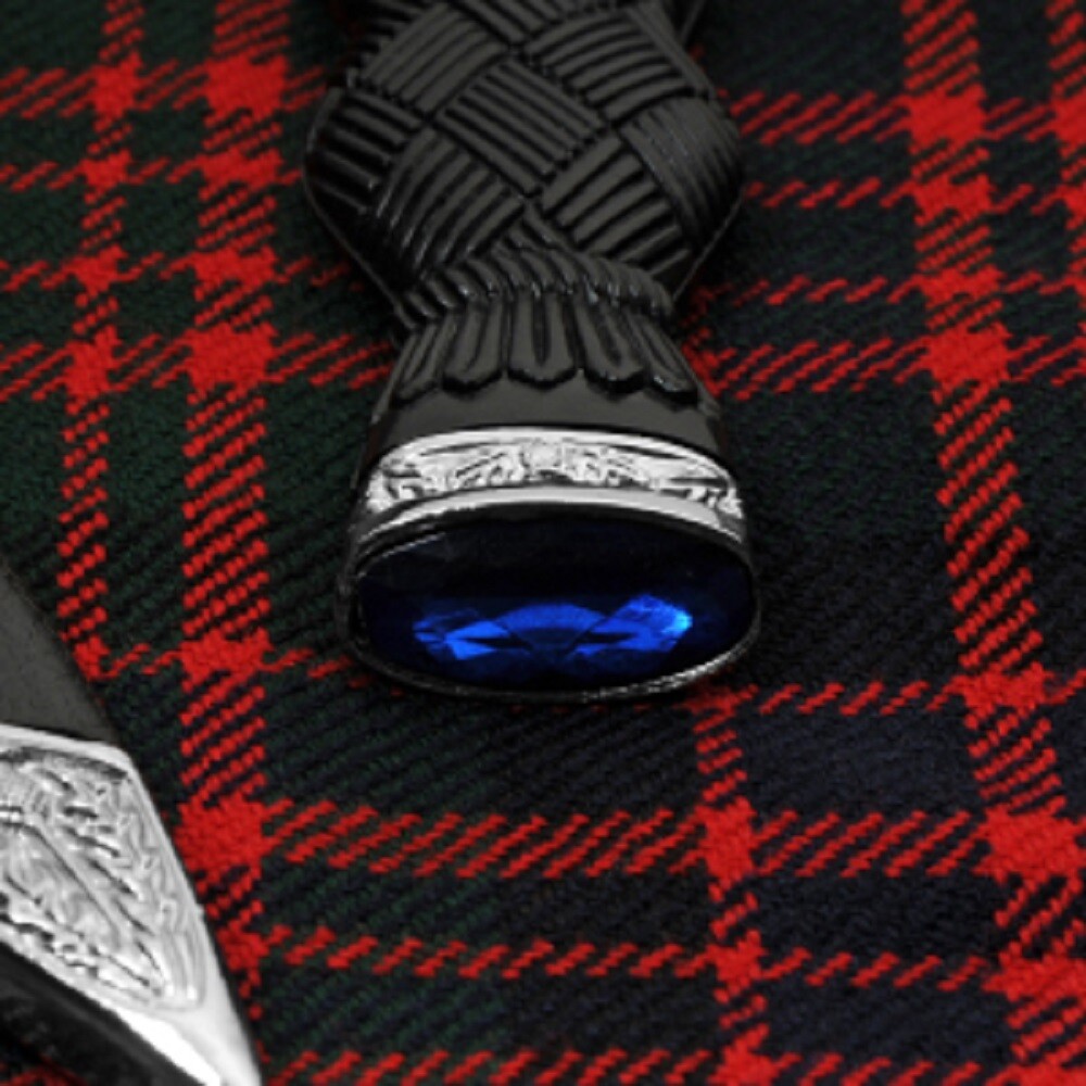 Celtic Scottish Sgian Skean Dubh Dirk Dagger 7" Knife w/ Blue Jewel ...