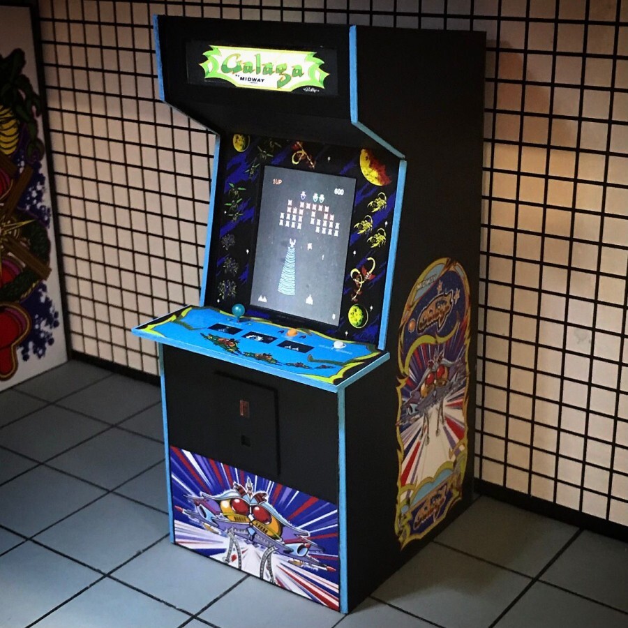 Miniature 1/12 Galaga Arcade Machine with light on fit SHF Figma NECA ...