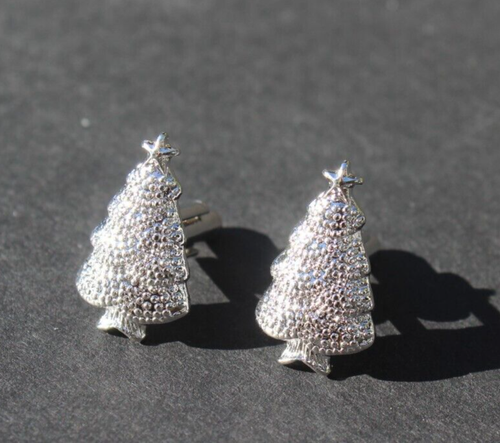 VINTAGE Silver Christmas Tree Santa Claus HOLIDAY Winter Men's ...