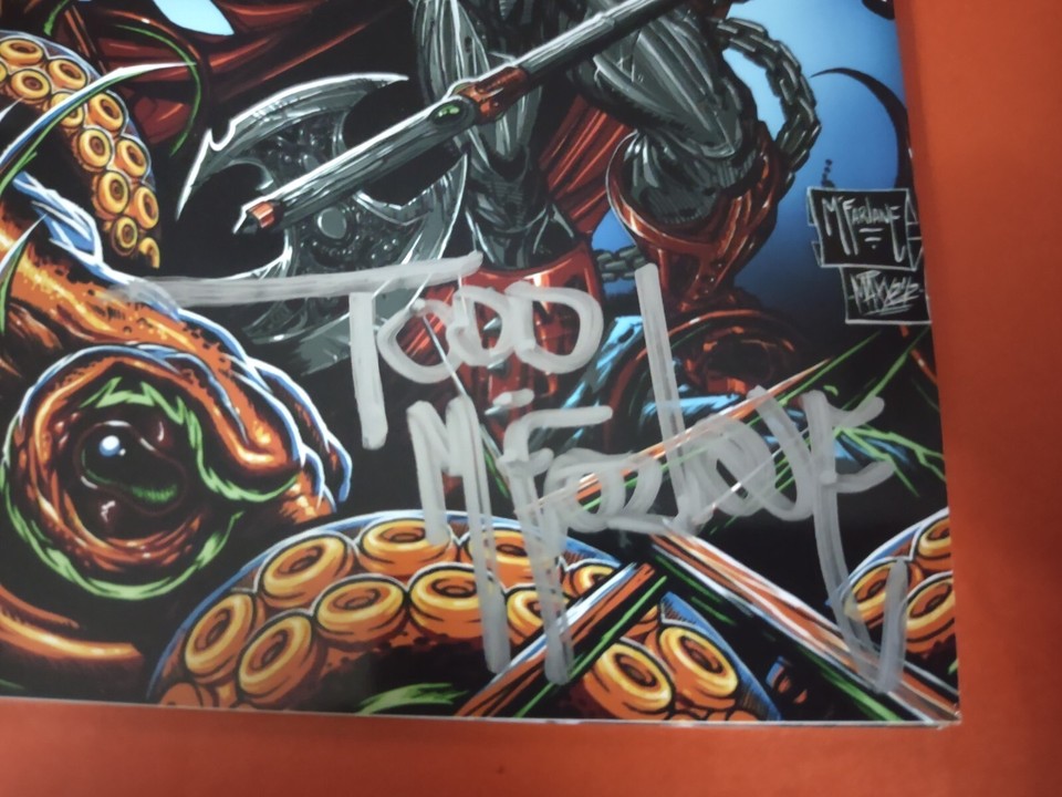 TODD MACFARLANE PEARL JAM COMIC ARTIST SIGNED SPAWN PEARL JAM ART 4X6 ...