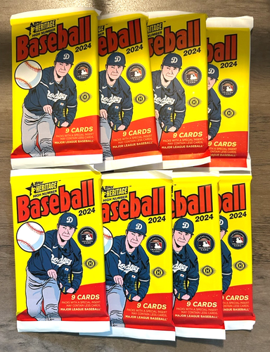 (Lot of 8 Sealed Packs) 2024 Topps Heritage High Number Hobby Packs (72 ...