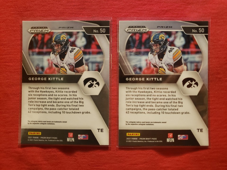 (2) Card Lot George Kittle 2021 Prizm Draft Picks YELLOW ICE PRIZM | eBay
