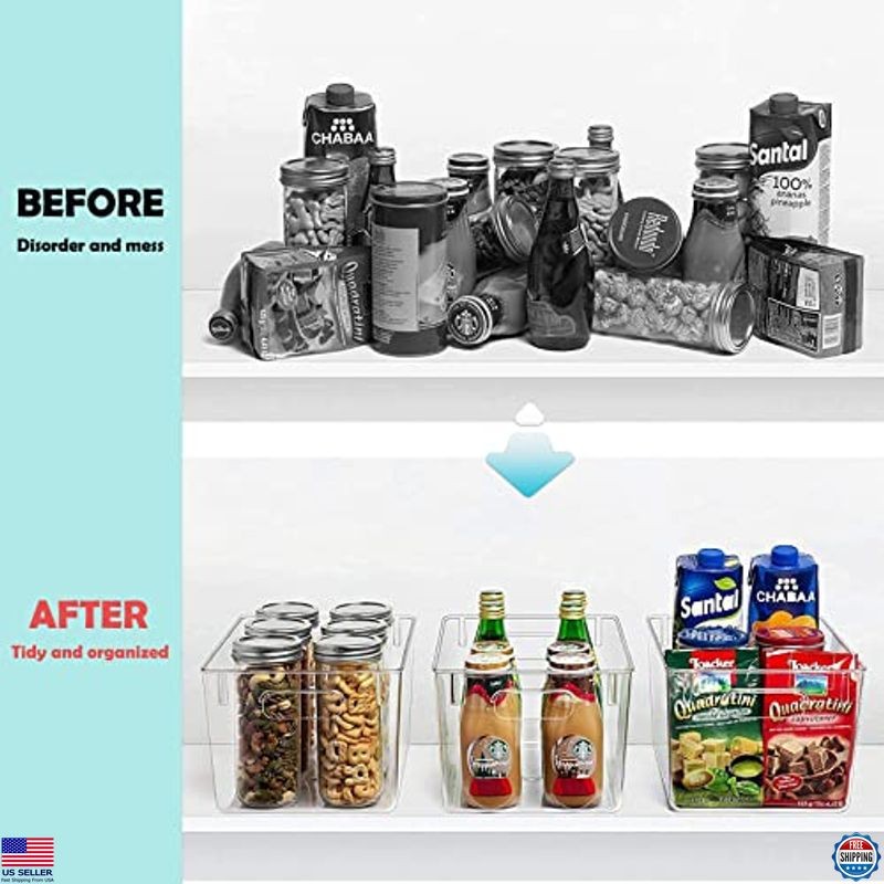 Stackable Transparent Fridge Organiser Set, Storage Boxes for Kitchen ...