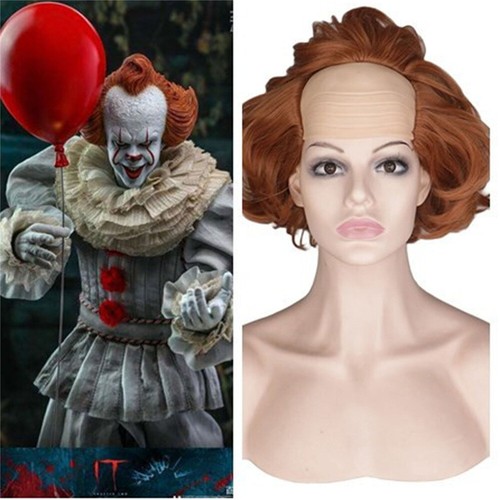 IT Pennywise Wig Mens Halloween Horror Fancy Dress Cosplay Accessory ...