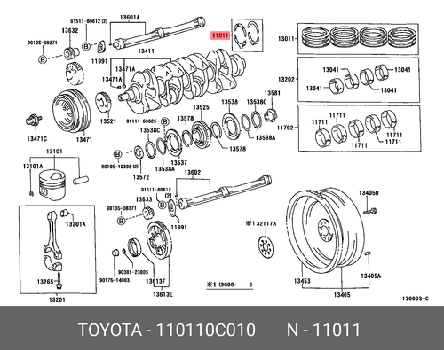 Genuine OE washer set, crankshaft thrust, 110110C010 for TOYOTA 11011 ...