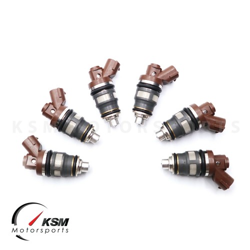 6 x 550cc fit Denso Side Feed Fuel Injectors for TOYOTA Supra 2JZ 1JZ ...