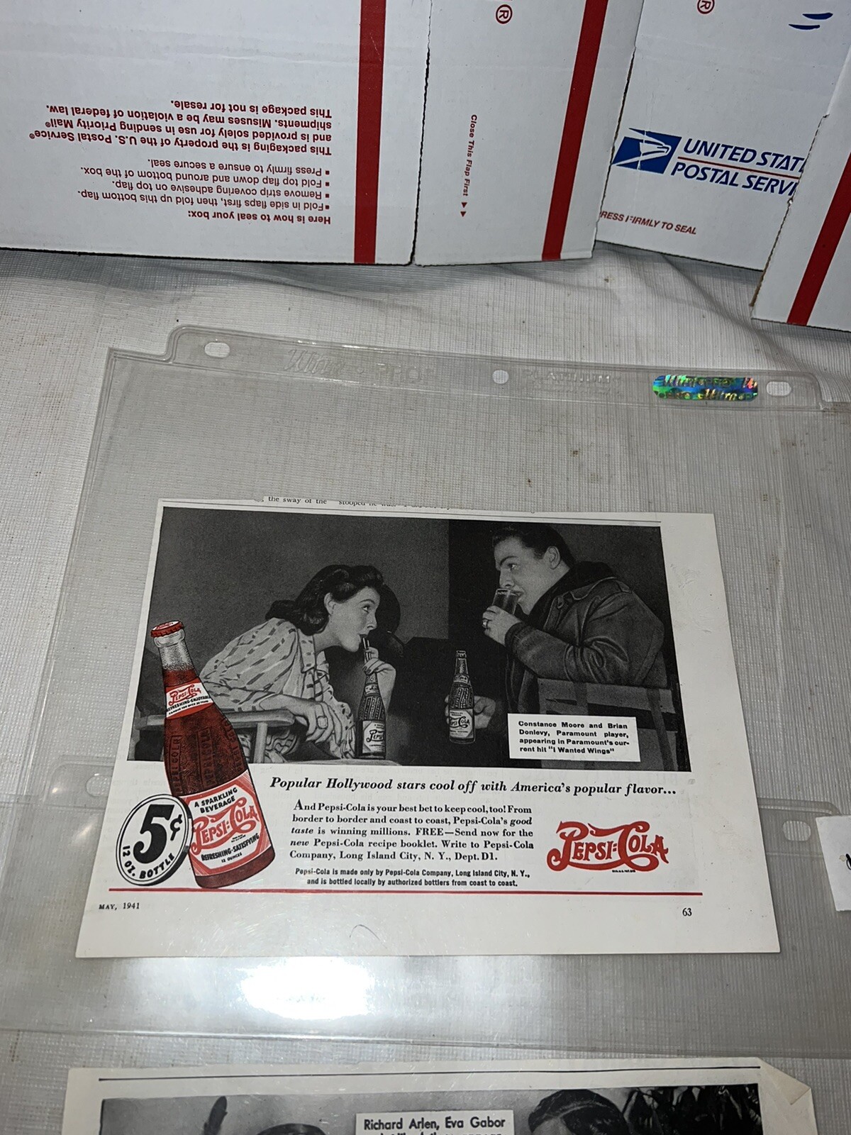 VINTAGE 1941 PEPSI PRINT AD LOT PEPSI-COLA EVA GABOR FORCED LANDING ...