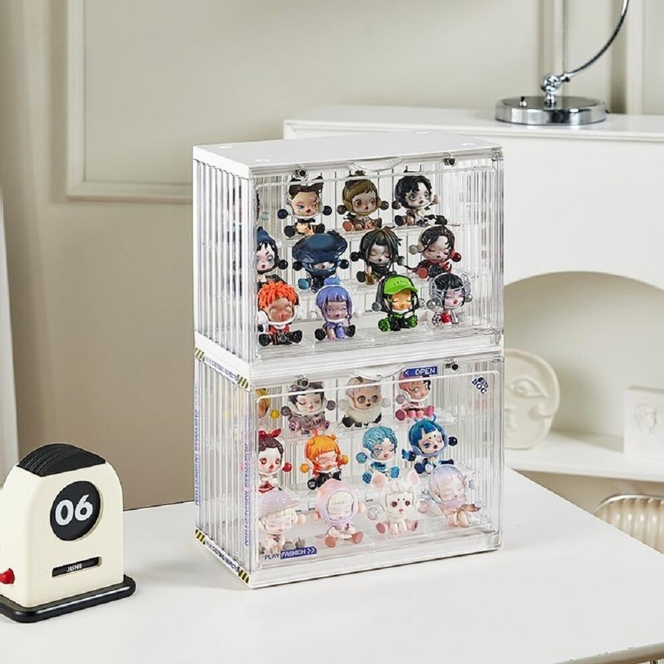 Clear Acrylic Display Case 3 Tier Display Shelf Dustproof Blind Box ...
