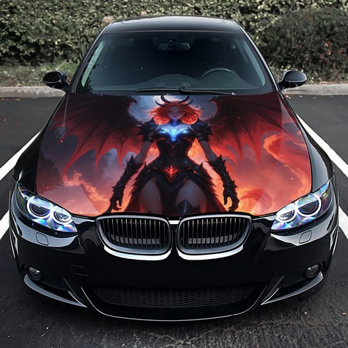 Devil Girl Car Hood Wrap Decal Vinyl Sticker Evil Full Color Graphic ...