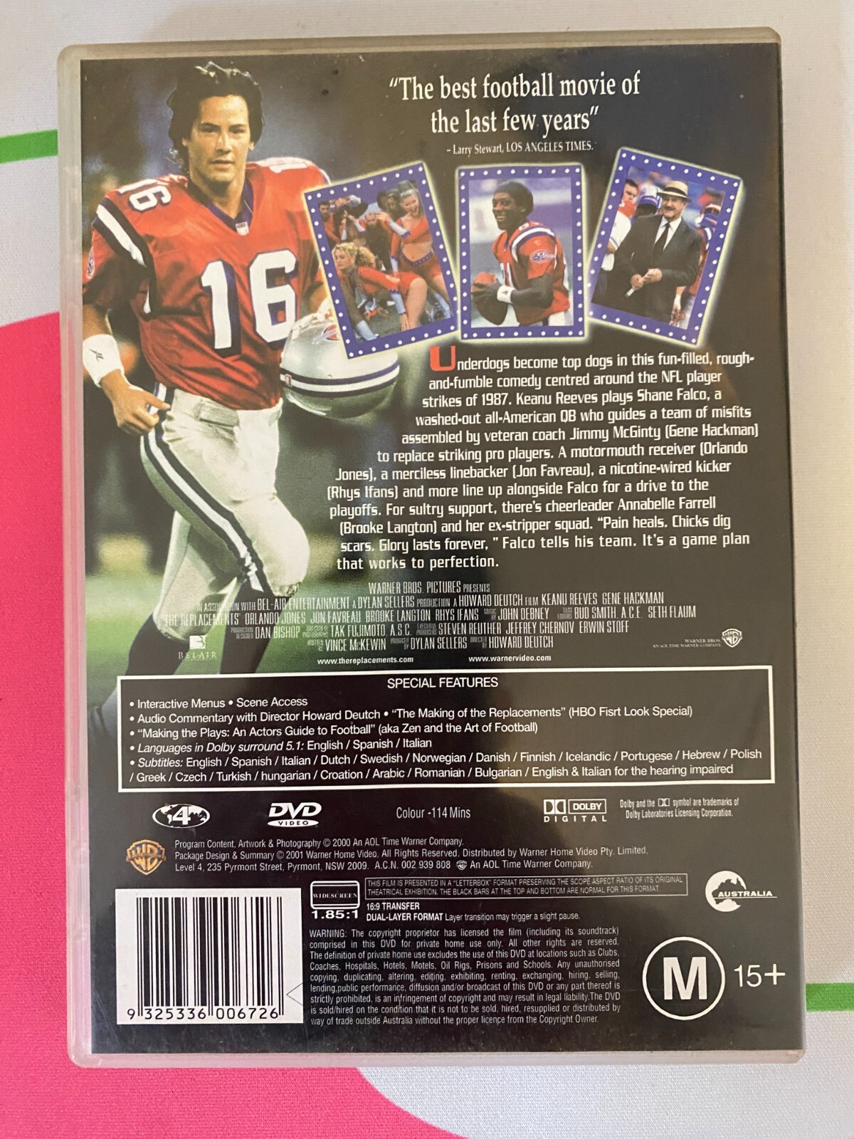 Replacements, The (DVD, 2000) Keanu Reeves, Gene Hackman 9325336006726 ...