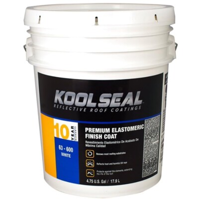 Kool Seal KS0063600-20 Premium 10 Year Elastomeric Roof Coating, White ...