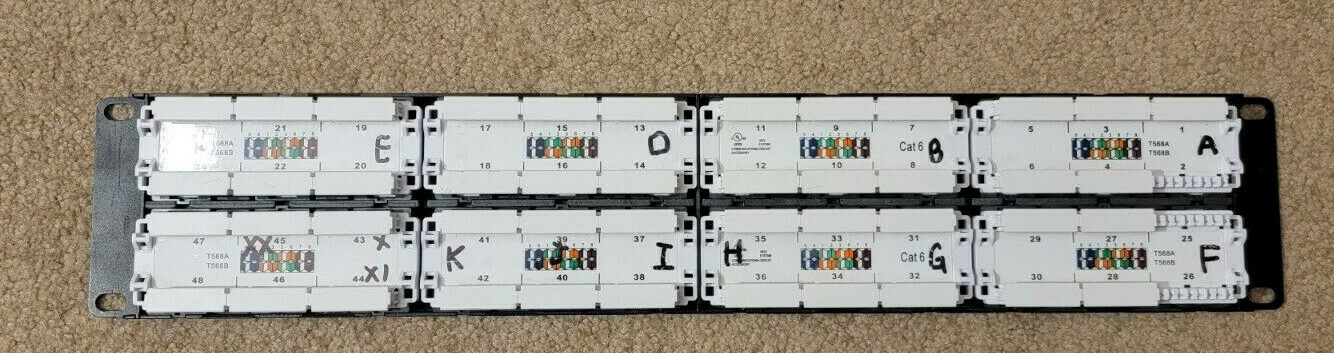 48-port Cat6 Communication Circuit Accessory E157358 2 U Patch Panel ...