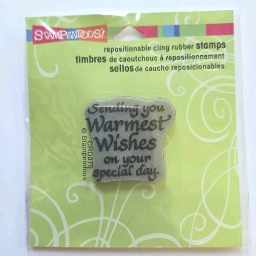 SENDING WISHES CRD075 Stampendous Cling Rubber Stamp Sentiment Saying ...