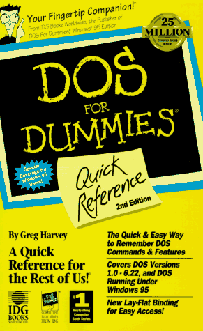 DOS FOR DUMMIES QUICK REFERENCE By Greg Harvey **Mint Condition ...