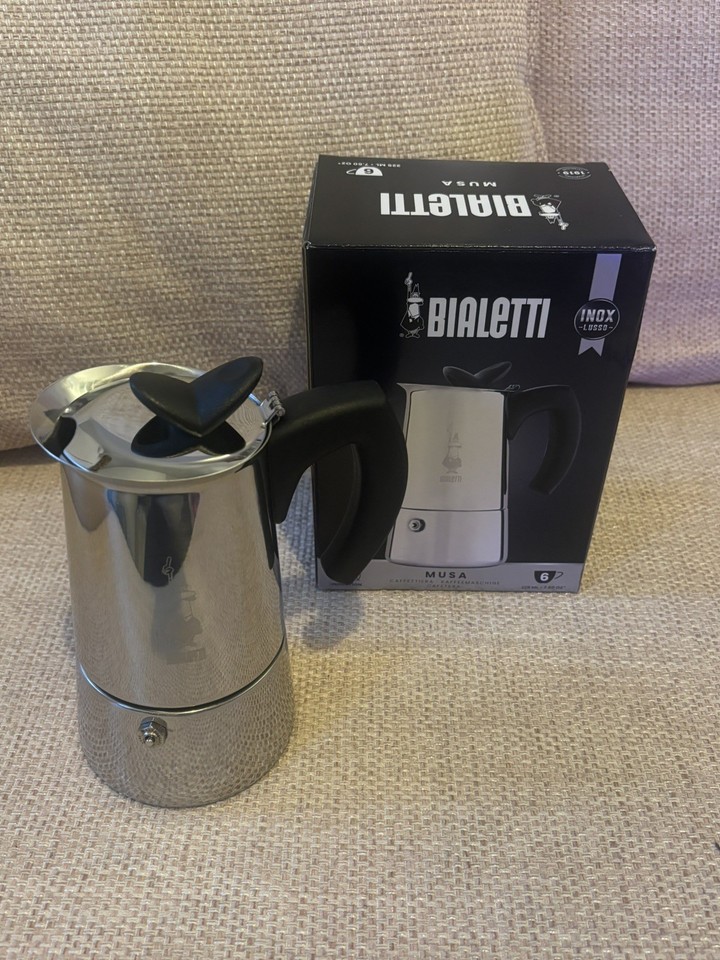 Bialetti Musa 6 Cup Moka Pot Induction Stovetop Espresso Coffee Maker ...