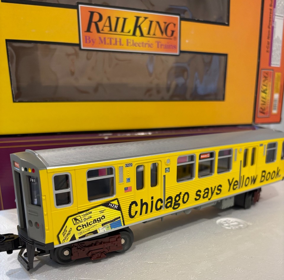 Rail King by MTH 30-2480-3 Chicago Yellow Book 2-car Subway Set 3200 ...