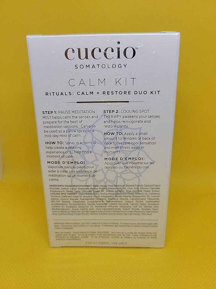 Cuccio Somatology Yogahhh CALM KIT Pause Meditation Mist & Cooling Spot ...