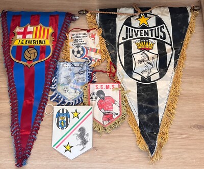 LOT FANIONS FOOT. FC BARCELONE ; JUVENTUS DE TURIN ET DIVERS | eBay