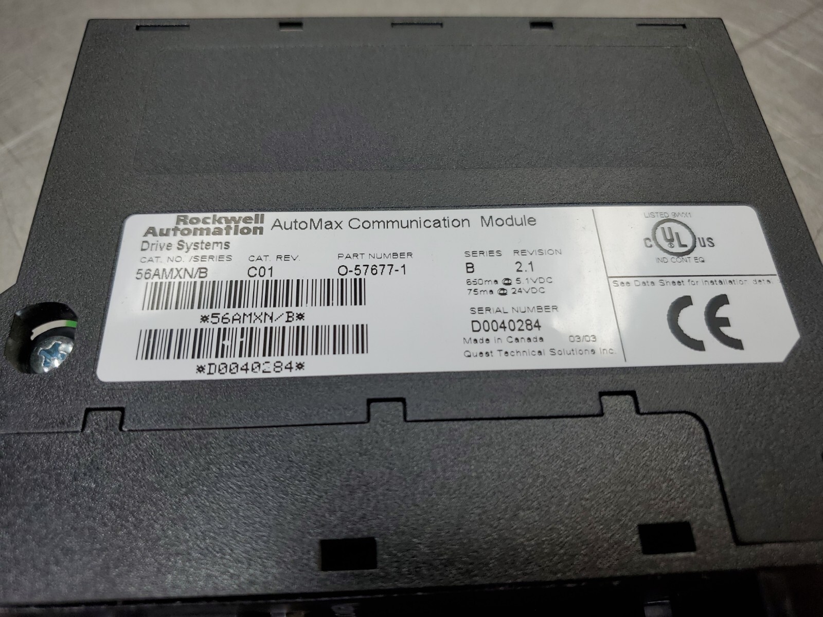 Rockwell Automation 56AMXN/B CAT Rev C01 AutoMax Com. Module. 3C-18 ...