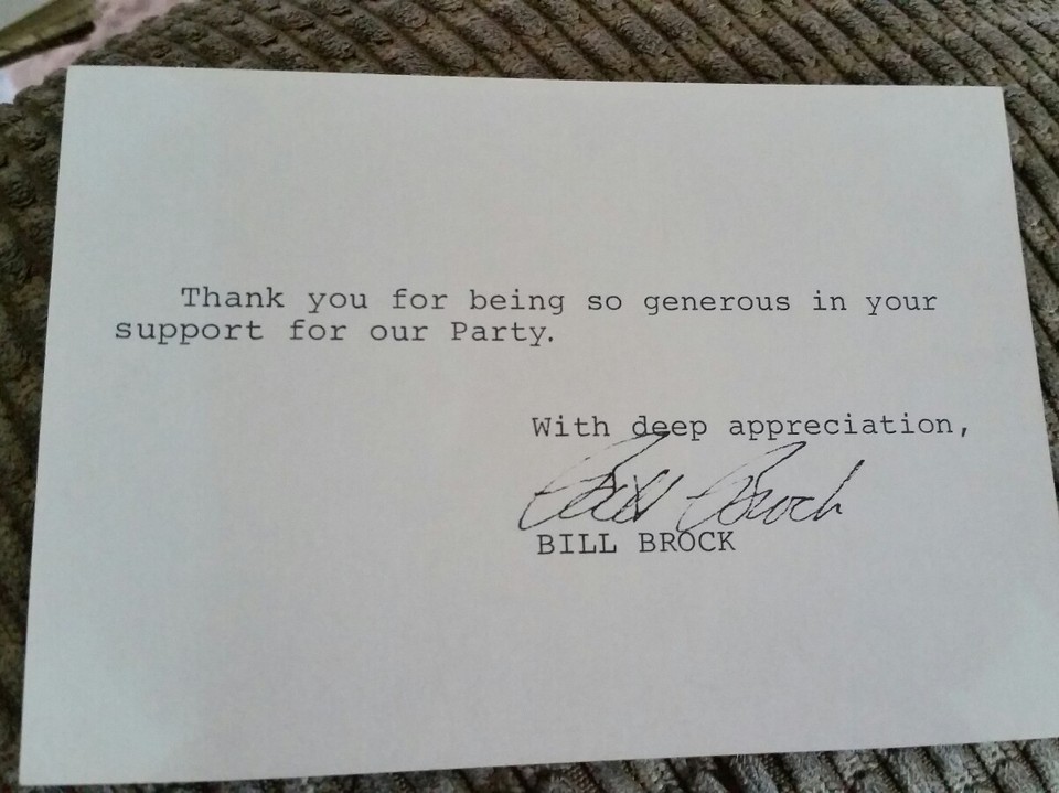 Bush And Reagen Thank You Card for support for our party | eBay