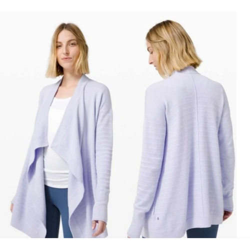 Lululemon Womens 8 Find Your Calm Wrap Long Sleeve Open Cardigan Serene ...