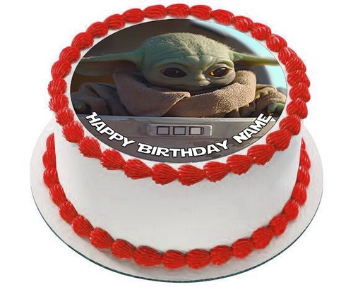 EDIBLE Star Wars Baby Yoda Grogu Mandalorian Cake Topper Wafer Paper 7. ...