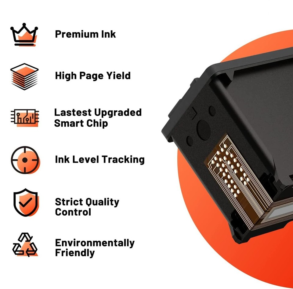 2pk Replacement HP 62XL Black&Color Ink HP ENVY 5540 5542 5544 5545 ...