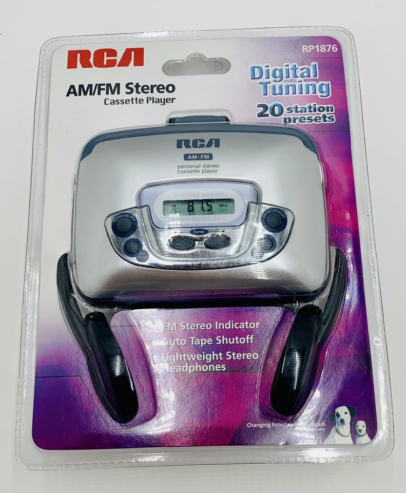 NOS NEW RCA RP1876 AM FM Stereo Walkman Cassette Tape Player Digital ...