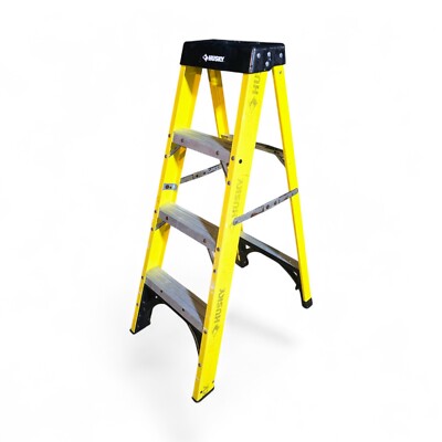4 ft Husky Type IA Fiberglass Step Ladder 300Lbs Extra Heavy Duty - PRO ...