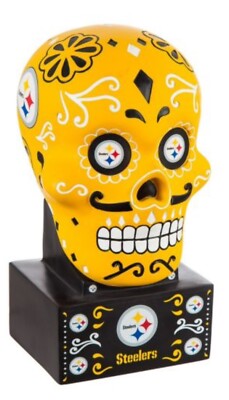 Pittsburgh Steelers Day Of Dead Sugar Skull Statue NFL Football 10” H ...