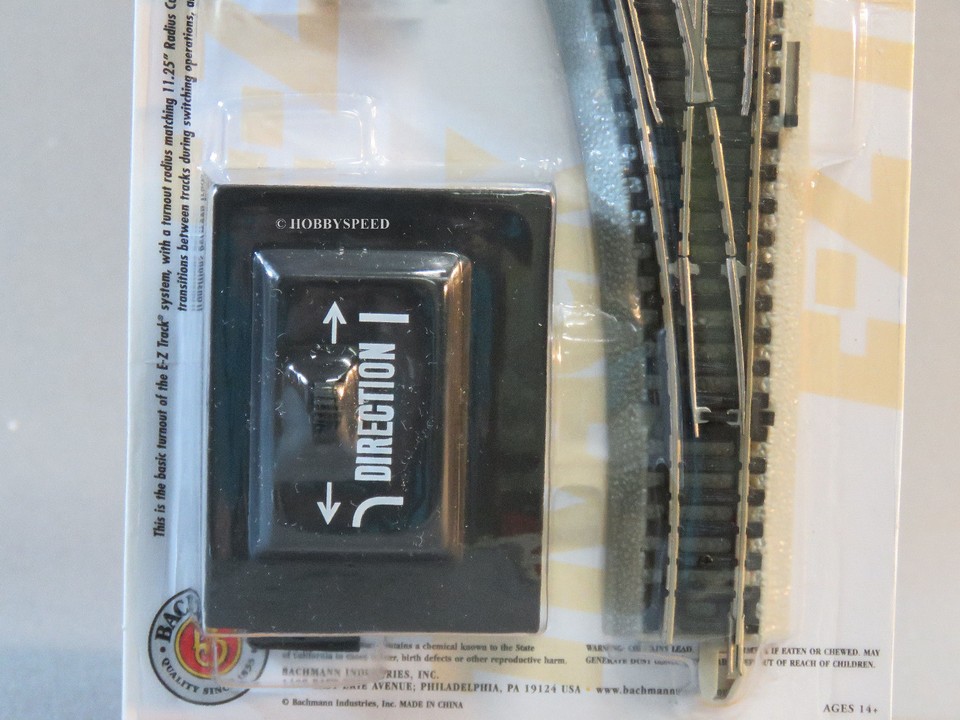 BACHMANN N SCALE E-Z TRACK REMOTE LEFT HAND SWITCH train turnout ...