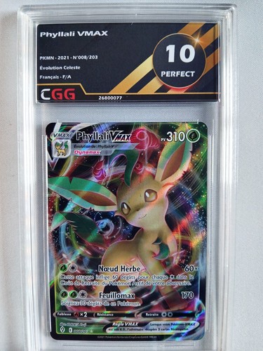 Carte Pokémon Français Phyllali VMAX (EVS 008) Évolution Céleste CGG 10 ...
